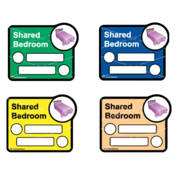 Shared Bedroom door orientation sign with interchangeable name and ...