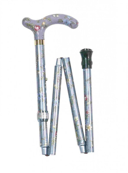 Petite patterned folding walking stick cane – Ability Superstore